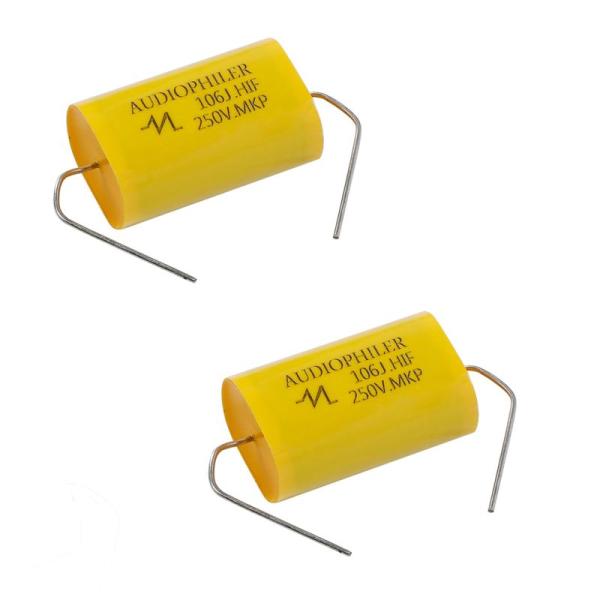 【商品名】　YMS PARTS AUDIO-PHILTER オーディオ用ポリエステルフィルムコンデンサ 10μF（106）250V 2個セット ネットワ 【商品説明】　 【サイズ】　高さ : 1.70 cm　横幅 : 7.60 cm　奥行 ...