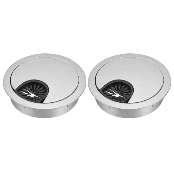 【商品名】　YOKIVE 2個入り 配線穴キャップ 穴キャップ デスクワイヤーオーガナイザー 亜鉛合金 家庭オフィス用 53 mm シルバー 【商品説明】　・?ゲ???? - ?T?C?Y???C???????A???????O??T?C?...