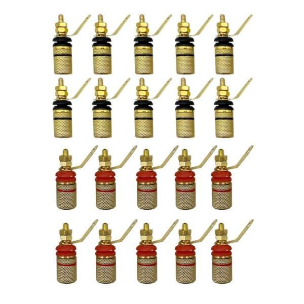 【商品名】　shymie 金メッキ スピーカー ターミナル バナナ プラグ 対応 端子 ピン 3.3cm オーディオ ステレオ 赤 レッド 黒 ブラック 【商品説明】　・??c??????N???A????????????I?????X?s...