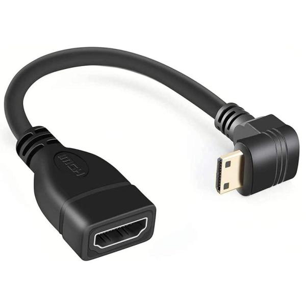 【商品名】　Sound Wave Mini HDMI to HDMI L型（下向き90度角度付き） Mini-HDMI オス to HDMIメスコンバー 【商品説明】　・?y 1080P HD????x ?z???g??????b?v?g?...