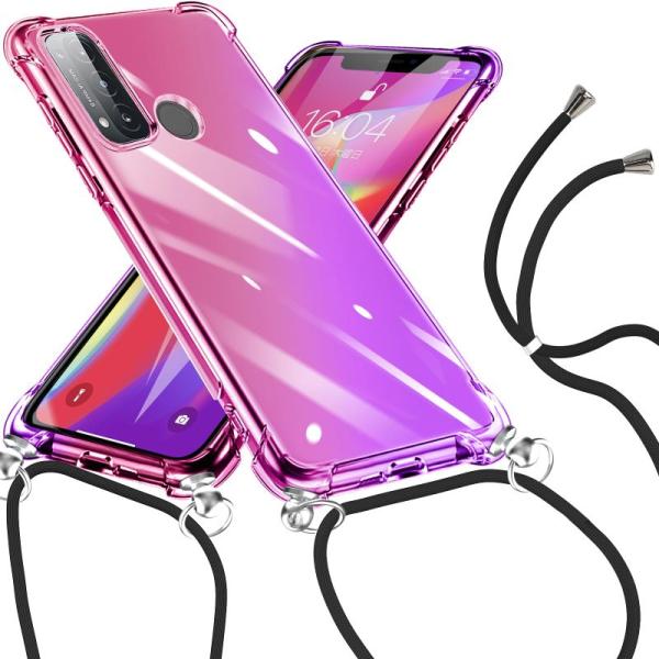 【商品名】　OPPO Reno5 A ケース グラデーション色 肩掛け 斜めかけ クリア TPU 耐衝撃 オッポ リノ5 a カバー ストラップ付き 透 【商品説明】　・?y????@??z?FOPPO Reno5 A ????????A?...
