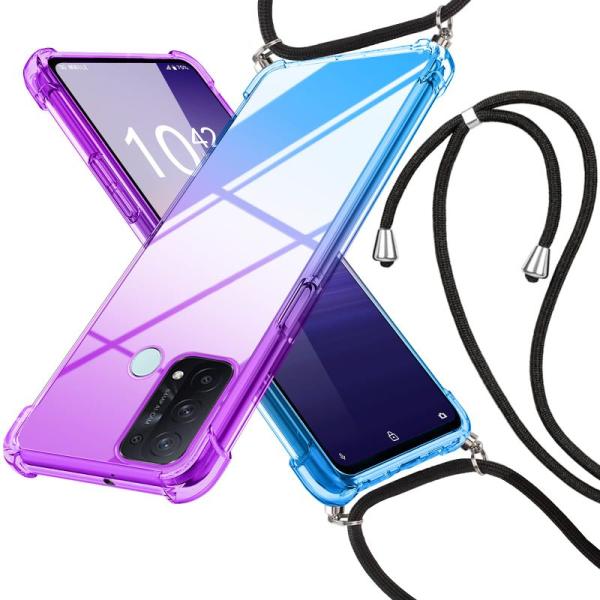 【商品名】　OPPO Reno5 A ケース クリア ケース 肩掛け 斜めかけカバー 薄型 グラデーション色 ショルダー tpu 耐衝撃 透明 長さ調整 【商品説明】　・?y????@??z?FOPPO Reno5 A ????????A?...