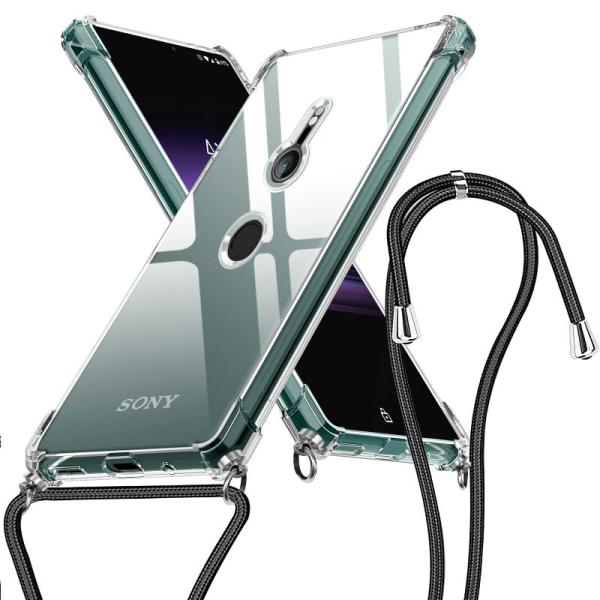 【商品名】　Xperia XZ3 ケース TPU クリア 薄型 軽量シリコン グラデーション色 Xperia XZ3 ケース ネック ストラップ付き 肩 【商品説明】　・?y?t?@?b?V?????f?U?C???z?????￥??X?g...