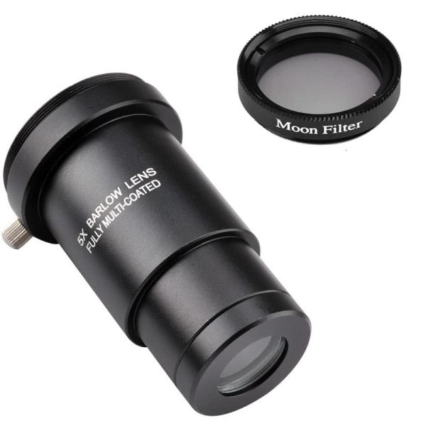 【商品名】　ANQILAFU 1.25インチムーンフィルター＆5X Barlowキット-望遠鏡接眼レンズ用 【商品説明】　・5X?o?[???E?????Y????[???t?B???^?[???????????CNC???????????...