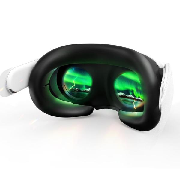 【商品名】　AMVR quest 3 専用 シリコン フェイスカバー VRフェイスクッションカバー 防汚汗止め 洗濯可能 交換用 (黒) 【商品説明】　・?yFor QUEST 3 ?w?b?h?Z?b?g?????h???zVR?V???...
