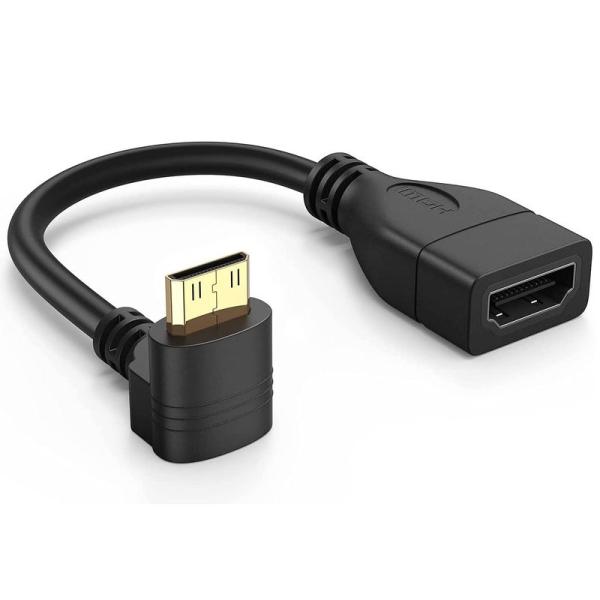 【商品名】　Sound Wave Mini HDMI to HDMI L型（ 上向き90度角度付き） MiniMini-HDMI オス to HDMIメ 【商品説明】　・?y 1080P HD????x ?z???b?v?g?b?v????...