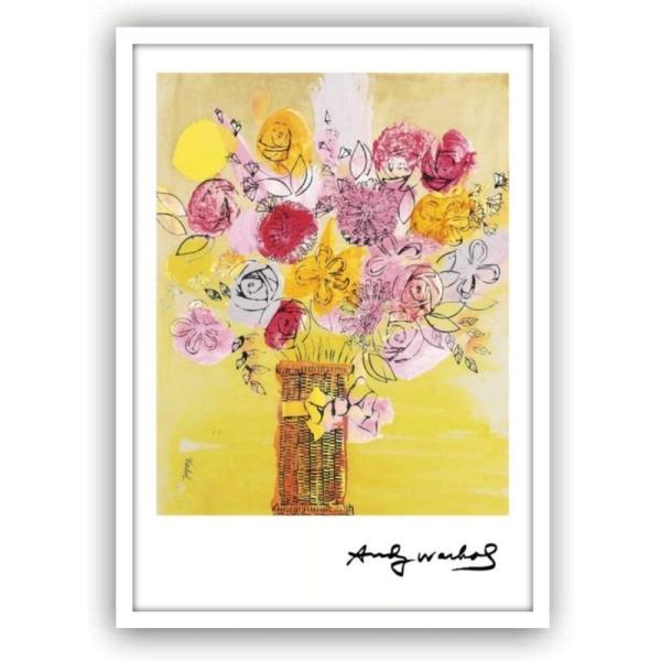 【商品名】　アンディ・ウォーホル お花の絵 ポスターaoipro (A4サイズ（白フレーム付き）) 【商品説明】　・額縁に入った状態で届きます?Eで、届いたらすぐにリビング・寝室・?E??等に飾って頂けます。事務所めE??容室・アパレル等?...