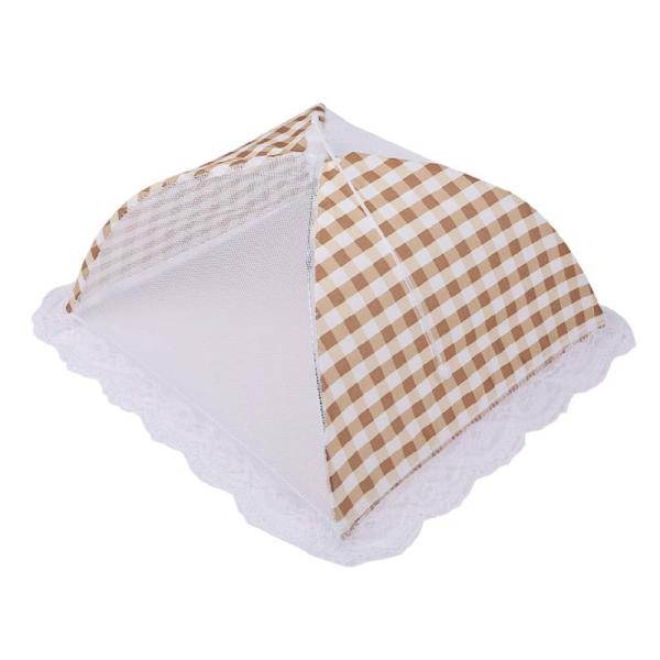 【商品名】　SAMUO 食卓カバー フードカバー 折りたたみ 埃よけ 虫よけ 正方形 32?×32? チェック模様 (ブラウン) 【商品説明】　・?H??J?o?[?????32cm?~32cm??????`??A?{????????28?...