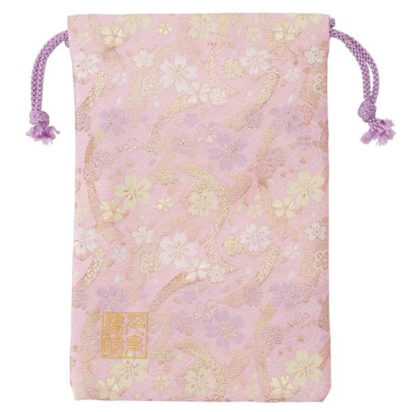 【商品名】　千糸繍院 西陣織 金襴 巾着袋（裏地付き） 淡桜金帯 中サイズ 【商品説明】　・?O?????????X???S??????h?J???{???????A?E?l??1??1?????J??d?グ???????B・?T?C?Y?...