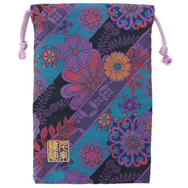 【商品名】　千糸繍院 西陣織 金襴 巾着袋（裏地付き） 紫花露草 中サイズ 【商品説明】　・?O?????????X???S??????h?J???{???????A?E?l??1??1?????J??d?グ???????B・?T?C?Y?...