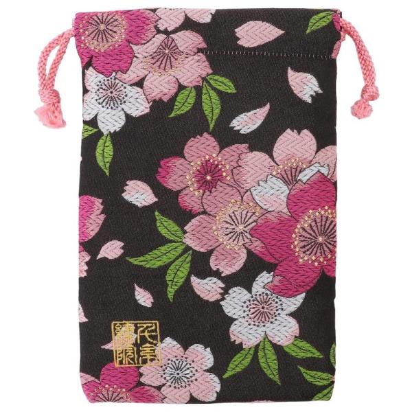 【商品名】　千糸繍院 西陣織 金襴 巾着袋（裏地付き） 黒恋大桜 中サイズ 【商品説明】　・?O?????????X???S??????h?J???{???????A?E?l??1??1?????J??d?グ???????B・?T?C?Y?...