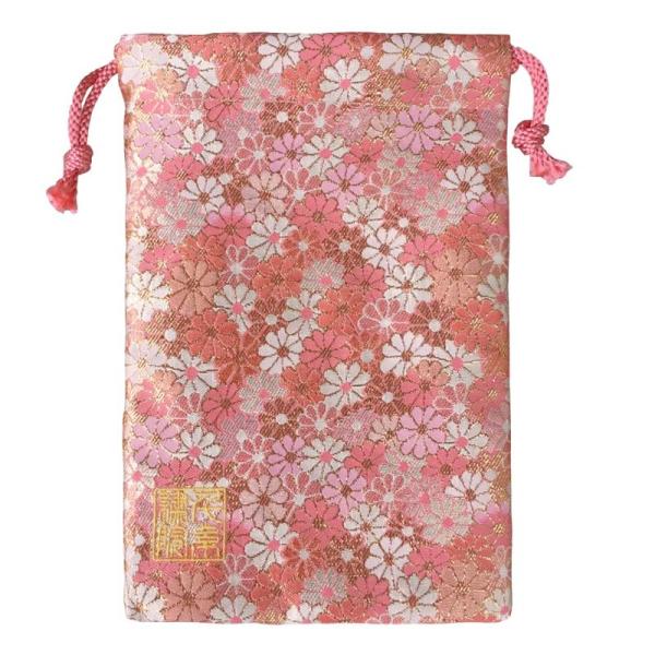 【商品名】　千糸繍院 西陣織 金襴 巾着袋（裏地付き） 桃花一面 中サイズ 【商品説明】　・?O?????????X???S??????h?J???{???????A?E?l??1??1?????J??d?グ???????B・?T?C?Y?...