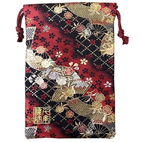 【商品名】　千糸繍院 西陣織 金襴 巾着袋（裏地付き） 紅扇桜 中サイズ 【商品説明】　・?O?????????X???S??????h?J???{???????A?E?l??1??1?????J??d?グ???????B・?T?C?Y?F...