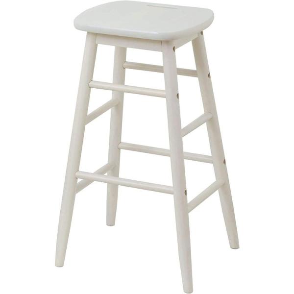 【商品名】　市場 ハイスツール ine reno 幅34x奥行34x高さ60cm ホワイト 天然木使用 INS-2824WH 【商品説明】　・お客様組立・サイズ：幅34×奥34×高さ60cm・木目がうっすら見える、温かみのあるホワイト色・素...