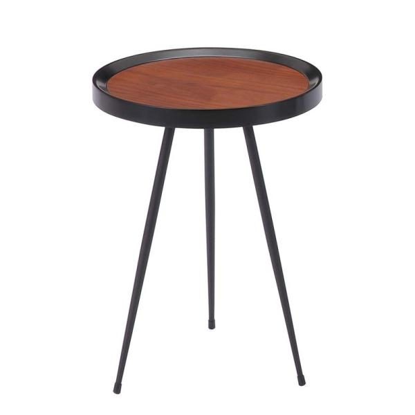 【商品名】　あずま工芸 TOCOM サイドテーブル ウォールナット突板天板 ダークブラウン色 幅35cm 高さ48cm マルコ SST-520 【商品説明】　・サイズ：幅35×奥行35×高さ48cm・天板に黒い枠をあしらったサイドテーブル。...