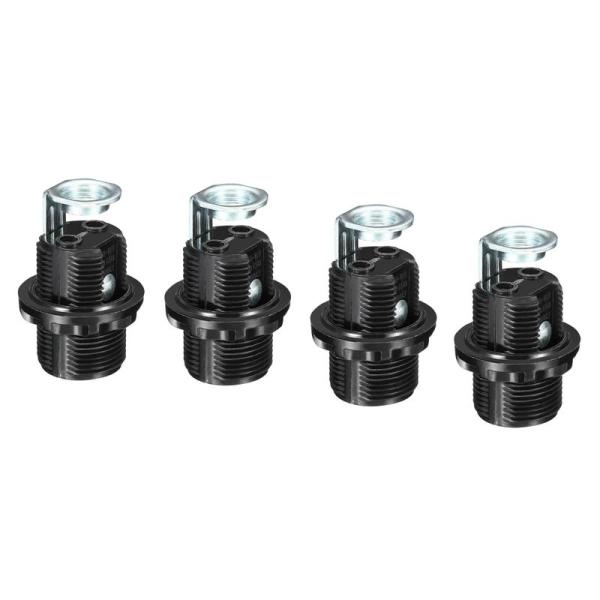 【商品名】　PATIKIL E12電球ホルダー ライトソケット 4個 ねじ込み 全ねじ LED電球ランプホルダー ペンダントライト用 ブラック 【商品説明】　・?d?l: ?d???F125V; ???d??:2A; ???o??F75W;...