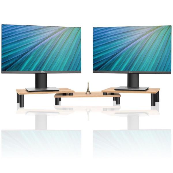 【商品名】　LOE(ロエ) デスクがスッキリ 2画面 モニター台 パソコン スタンド 卓上 ディスプレイ 個々に位置や向きを調整ができる パソコン台 p 【商品説明】　・?V?????i????MDF?f???h?~???H???{????...