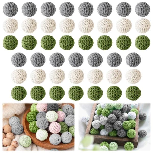 【商品名】　AAGWW 45PCS 木製 木のビーズ クロッシェ編み 毛糸ボール DIY 手作り 室内装飾 ペンダント 贈り物（製品の内容：ミックスカラ 【商品説明】　・?yDIY??y????z?F??????D???A?C?f?A??]...