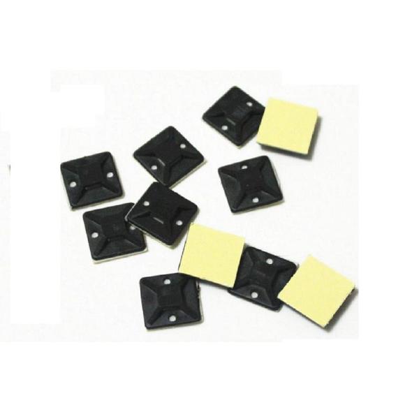 【商品名】　マウントベース 粘着テープ 付 結束バンド ケーブルタイ 固定 ベース 配線 20x20mm 30個 黒 【商品説明】　・Cable ties are not included・Comes with adhesive tape,...