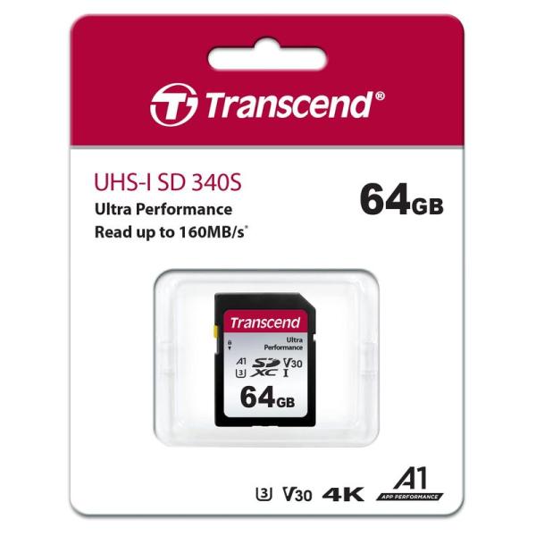 【商品名】　Transcend SDXCカード 64GB UHS-I U3 V30 A1 TS64GSDC340S 【商品説明】　 【サイズ】　高さ : 0.70 cm　横幅 : 10.00 cm　奥行 : 12.80 cm　重量 : 10...