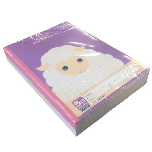 【商品名】　キョクトウ 学習帳 カレッジアニマル 5mm方眼 B5 ひつじ LT01PU 10冊 【商品説明】　・【サイズ】B5（179×252mm）・【内容量】10冊・【本文枚数】30枚・【綴じ方】無線綴じ・【罫線】5ｍｍ方眼 【サイズ】...