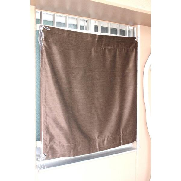 【商品名】　cloth shop 布や日よけ シェード 屋外 サンシェード ベランダ カーテン 幅 約90x丈120cm 1枚入 杢調2級 遮光 ブラウ 【商品説明】　・【取付方法】　裾部分固定用のロープ２本は同梱しておりますが重し、窓枠へ...