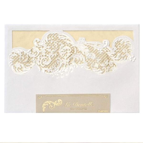 【商品名】　学研ステイフル 封筒 La Dentelle クリーム AD05092 【商品説明】　・「レース」を意味するフランス語を関したレターシリーズ・【サイズ】110×165mm 【入数】4枚・【材質】紙・お揃いの便箋もあります・細やか...