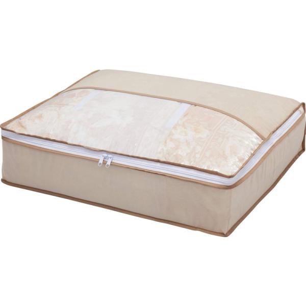 【商品名】　アストロ 収納ケース 羽毛布団用 ベージュ シングサイズ 収納袋 不織布 薄型 スリム コンパクト 優しく圧縮 131-26 【商品説明】　・【ご注意】:アイロン・洗濯不可。・【カラー】:ベージュ・【優しく収納】:押さえベルトで...