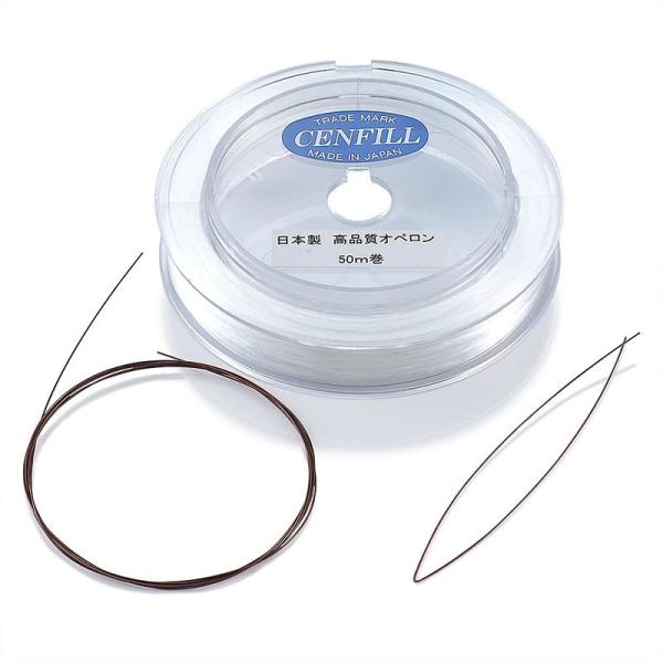 【商品名】　日本製 オペロンゴム 約0.8mm 50m巻 パワーストーン ブレスレット用 オペロンゴム 天然石 ビーズ オペロン ポリウレタンゴム 【商品説明】　・約0.8mm 50m巻オペロンゴム 【サイズ】　高さ : 2.30 cm　横...