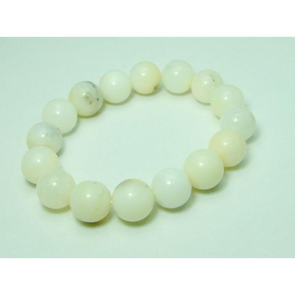 【商品名】　g3-1991D 今月の半額 13mm デンドリチック ホワイト オパール ブラジル産 天然石 パワーストーン 【商品説明】　・約：重さg　玉径13mm・±0.5mm　内径17cm(ゴムは伸縮可) 【サイズ】　高さ : 　横幅 ...