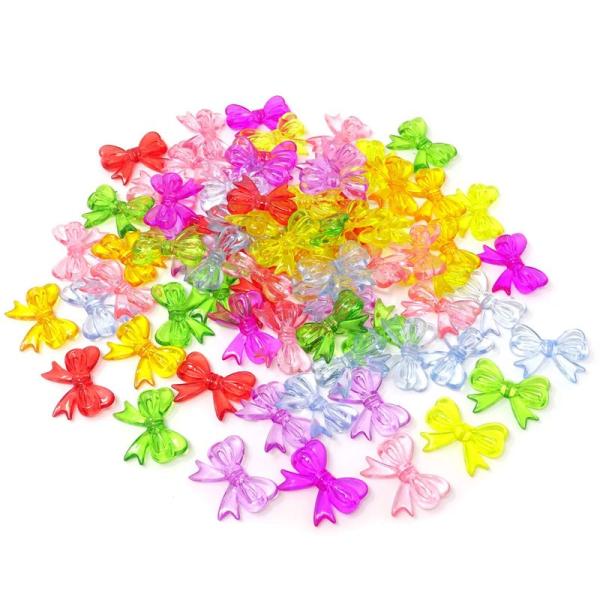 【商品名】　Honbay 100G (73個) 美しいアクリル製リボンビーズ ジュエリー作りやDIYクラフト用 - アソートカラー 【商品説明】　・100グラムパック(約73個)。・DIYヘアクリップ、ブレスレット、ネックレス、キーチェーン...