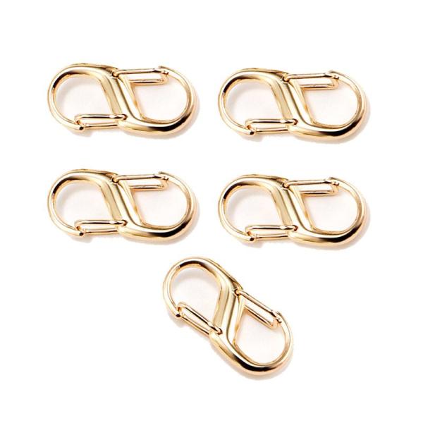 【商品名】　5個 調節可能なメタルバックル チェーンストラップバッグ バッグを短くする メタルチェーン長さ, ゴールドB, Gold B 【商品説明】　 【サイズ】　高さ : 0.79 cm　横幅 : 6.71 cm　奥行 : 12.60 ...
