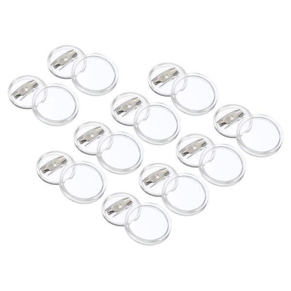 【商品名】　PATIKIL 24.9mmアクリルボタンピンバッジ ピンベース クリアカバー メタル製 20個ラウンドピン ブランクボタンバッジキット 手 【商品説明】　 【サイズ】　高さ : 2.10 cm　横幅 : 10.00 cm　奥行...