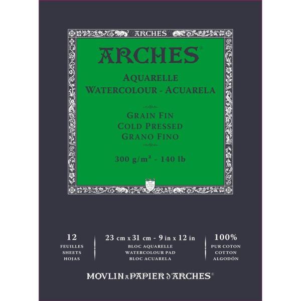 【商品名】　Arches アルシュ 水彩紙 パッド 300g 細目23X31cm 12枚 (1795092) ナチュラルホワイト 【商品説明】　 【サイズ】　高さ : 0.71 cm　横幅 : 23.01 cm　奥行 : 30.99 cm　...