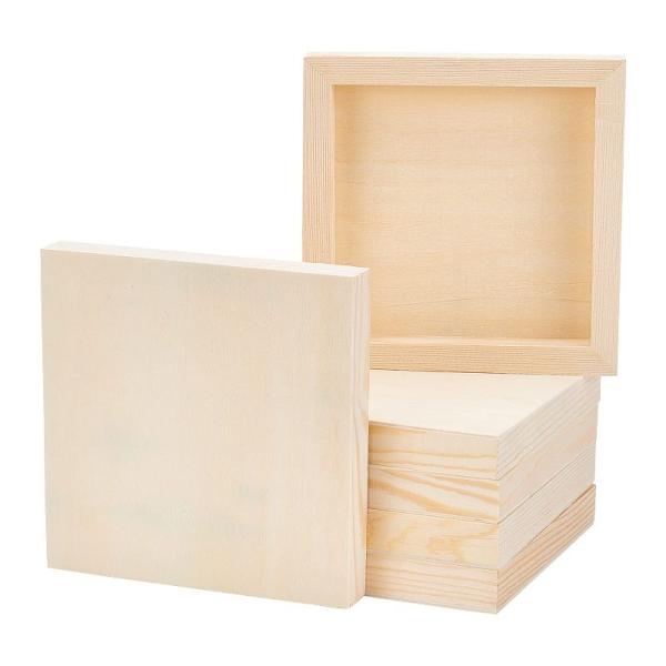 【商品名】　OLYCRAFT 8個 ウッドキャンバスボード 15*15cm ウッドペイントパネル キャンバス画材 木製画板 木枠 ウッドキャンバス クラ 【商品説明】　・【プレミアム素材】ボードは上質な木材でできており、細かく均一な風合いで...
