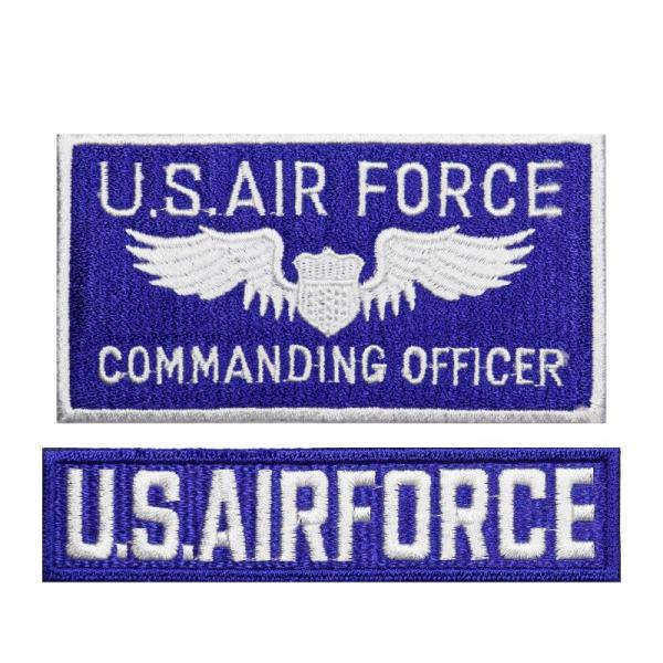 【商品名】　ミリタリー ワッペン アメリカ空軍 USAF + COMMANDING OFFICER セット アイロン接着 【商品説明】　・アイロン接着 【サイズ】　高さ : 1.00 cm　横幅 : 8.00 cm　奥行 : 12.00 c...