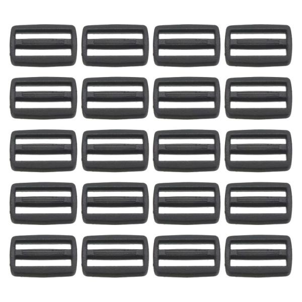 【商品名】　PATIKIL 20 mm トライグライドスライドバックル 25個 プラスチック ウェビングストラップファスナー バックパックバッグベルト用 【商品説明】　 【サイズ】　高さ : 1.50 cm　横幅 : 10.00 cm　奥行...