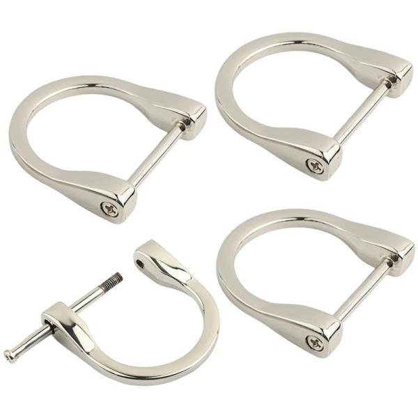 【商品名】　fogman Dカン Dリング ネジ式 アクセサリ キーホルダー 金具 バックル 4個セット (シルバー) 【商品説明】　 【サイズ】　高さ : 1.20 cm　横幅 : 5.20 cm　奥行 : 7.80 cm　重量 : 60...