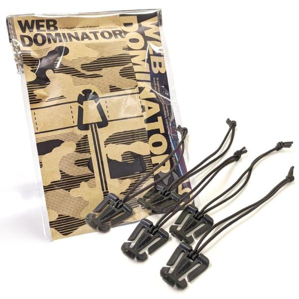 【商品名】　cocomauve ウェブドミネーター 5個 バックル アウトドア用 リュック紐 まとめる ベルト調整 便利グッズ ブラック 【商品説明】　 【サイズ】　高さ : 1.60 cm　横幅 : 14.80 cm　奥行 : 20.60...