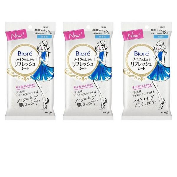 【商品名】　まとめ買いビオレ メイクの上からリフレッシュシート 無香料 携帯用 12枚 × 3個 【商品説明】　・【まとめ買い】ビオレ メイクの上からリフレッシュシート 無香料 携帯用 12枚 × 3個・サイズ: 12シート (x 3)・パ...