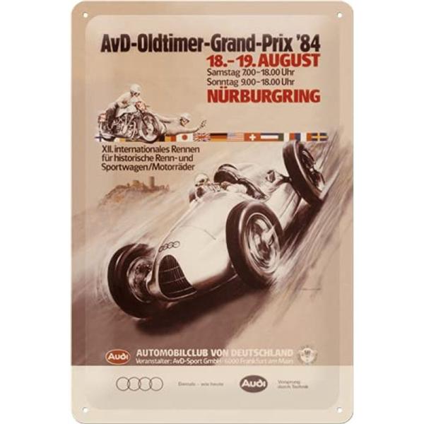 【商品名】　ブリキ看板 AvD Oldtimer Grand Prix/TIN SIGN アメリカン雑貨 インテリア 【商品説明】　・サイズ ： 20 cm x 30 cm (厚さ：約1cm)・デザイン性が高く、お部屋のインテリアとして最適...