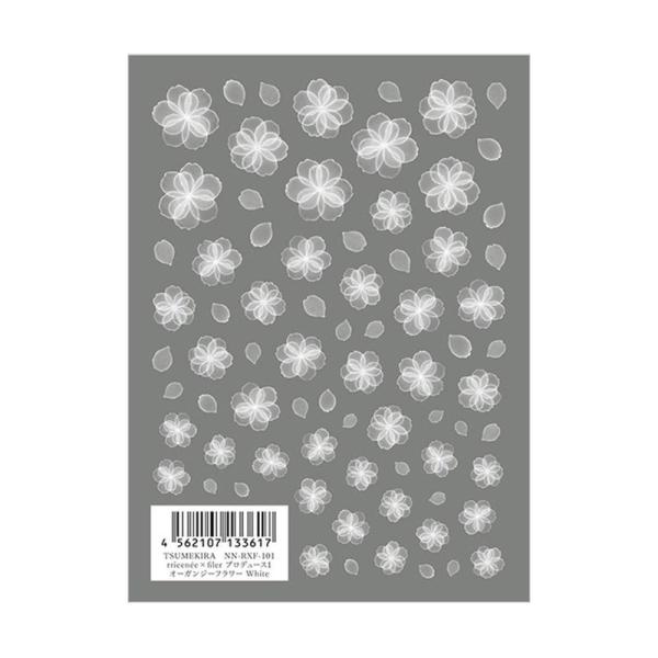 【商品名】　TSUMEKIRA(ツメキラ) ネイルシール rrieenee×filer プロデュース1 オーガンジーフラワー White NN-RXF- 【商品説明】　・内容量:1枚・商品サイズ (幅×奥行×高さ) :88*120 【サイズ...