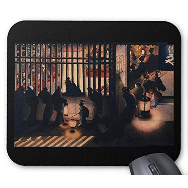 【商品名】　葛飾応為『 吉原格子先之図 』のマウスパッド：フォトパッド（ 日本の名画シリーズ ） 【商品説明】　・マウスパッドの大きさは、小さ過ぎず大き過ぎない、ちょうどよい大きさ（幅232mm、縦196mm、厚さ3mm）です。角は丸みを付...