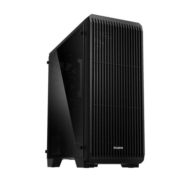 【商品名】　ZALMAN S2 TG ミドルタワーPCケース 強化ガラス CS8143 ブラック 【商品説明】　・120mmファンを3基標準搭載・4mm厚の強化ガラス製サイドパネル・ATX、microATX、Mini-ITXのマザーボードに...