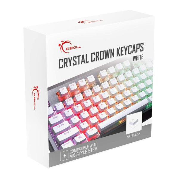 【商品名】　G.SKILL クリスタルクラウンキーキャップ - メカニカルキーボード用透明レイヤー付きキーキャップセット フル104キー スタンダード  【商品説明】　・Cherry MXステム対応 - これらのキーキャップは、ほとんどのメ...
