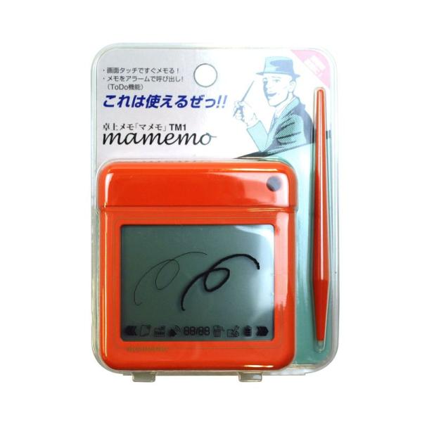 【商品名】　KINGJIM 卓上メモ「mamemo(マメモ)」 ビビットオレンジ TM1オレ 【商品説明】　・<B>製品概要:</B>画面タッチですぐメモる!メモをアラームで呼び出し!もう紙のメモとおさらばさっ!! ...