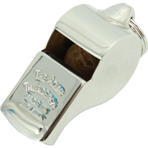 【商品名】　ACME(アクメ) 審判用 ホイッスル(大) ACM58 【商品説明】　・サイズ:47×21mm・原産国:イギリス・競技:バスケットボール、バレーボール・素材:金属(コルク入り)・音質:低音 【サイズ】　高さ : 2.80 cm...