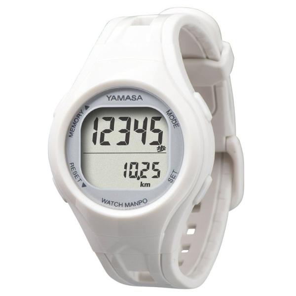 【商品名】　山佐(YAMASA) ウォッチ万歩計 MANPO 左手首上面装着専用 ホワイト×シルバー TM-400 【商品説明】　・サイズ : 幅36×高さ45×バンド部13.4mm・センサー : ショックセンサー・使用電池 : CR163...