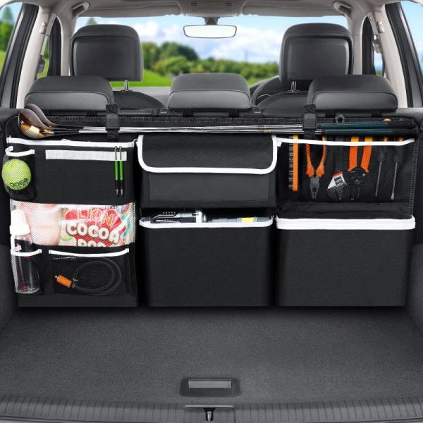 【商品名】　Oasser トランク収納 ポケット 車用収納バッグ ラゲッジルームバッグ 10つの収納ポケット 600Dオックスフォード シートバックポケ 【商品説明】　・【バツグンな収納力】10つの多機能ポケット。左側にの大きな縦型ポケット...