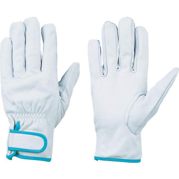 【商品名】　シモン 牛本革 マジック 当無 CG-717 3Lサイズ (1双) ホワイト 【商品説明】　・Cuffs with Velcro closure・Genuine cowhide leather・Size: 3L Color: W...